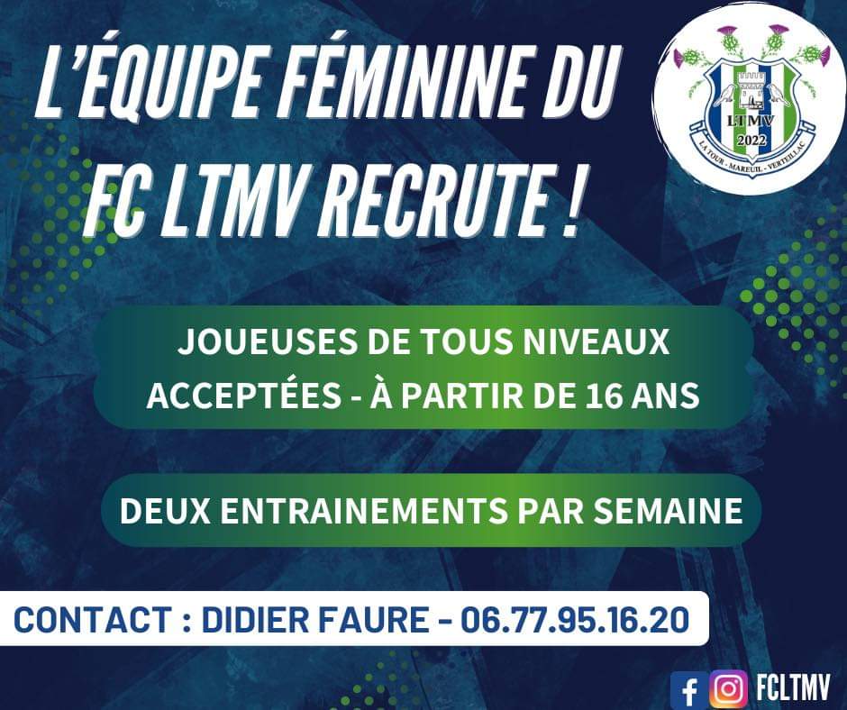 L'équipe Féminine du FC LTMV Recrute ⚽💪 - Famfoot