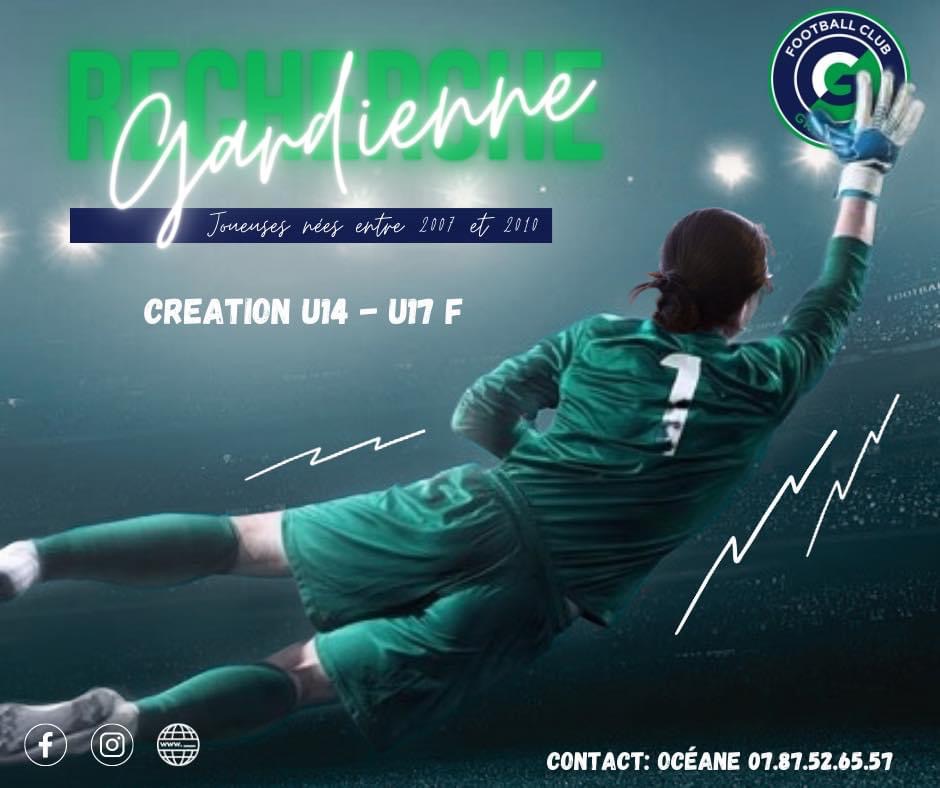 Le FC Gradignan Section Féminine recrute une gardienne - Famfoot